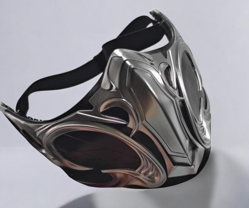 Mortal Kombat Sub-zero Half-face Mask 1:1 Movie-accurate Cosplay Prop ...