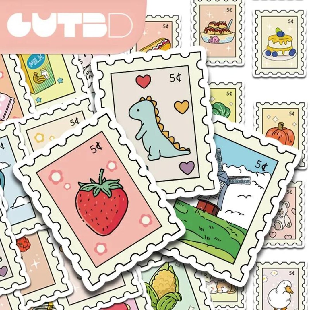 Cartoon Postage Stamps Stickers | 10/20/30 Piece | Random Sticker Packs ...