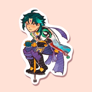 Xiao Pogo Stick [genshin Impact] Sticker - Etsy