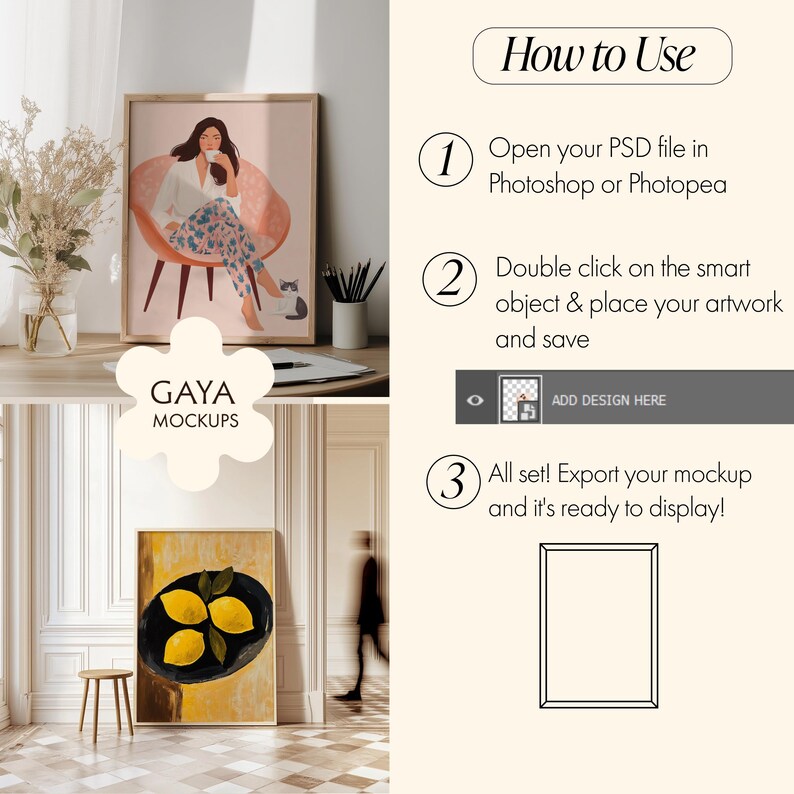 Two Frames Mockup 2:3 Black Frames Mockup Duo, Digital Frame 2 Vertical ...