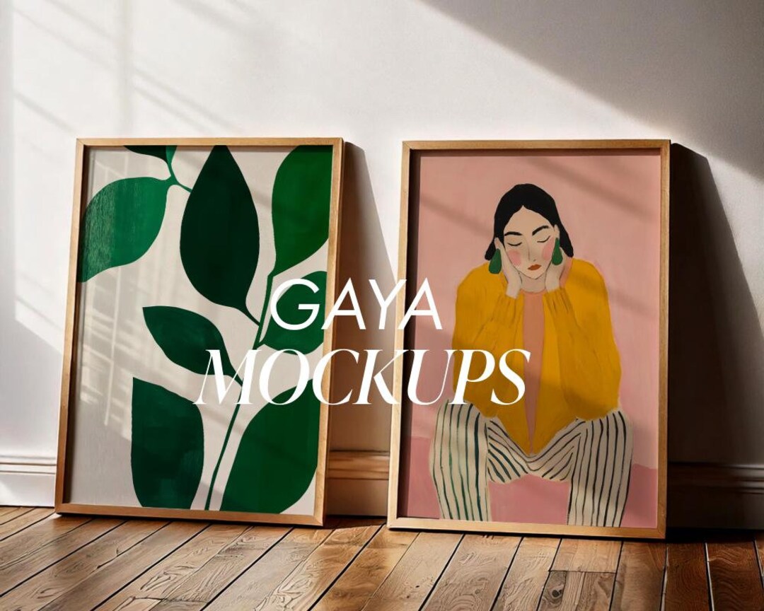 2 Frames PSD Mockup | ISO A DIN Ratio | Thin Wood Frame | 2 Frame ...