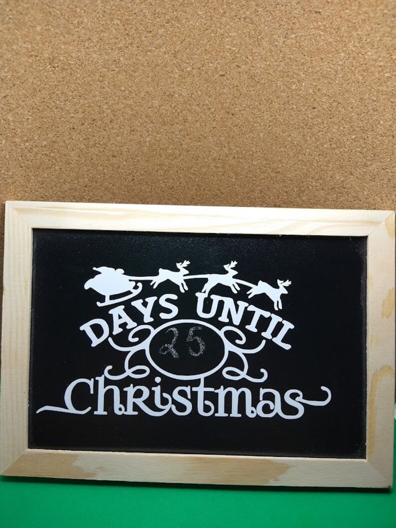 Countdown to Christmas Chalkboard With Frame - Etsy