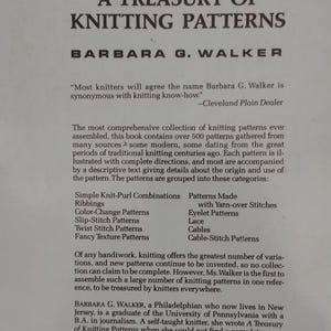 A Treasury of Knitting Patterns by Barbara G. Walker - Etsy