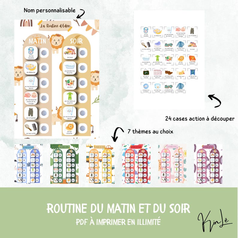 Customizable Morning and Evening Routine - Printable PDF - Etsy