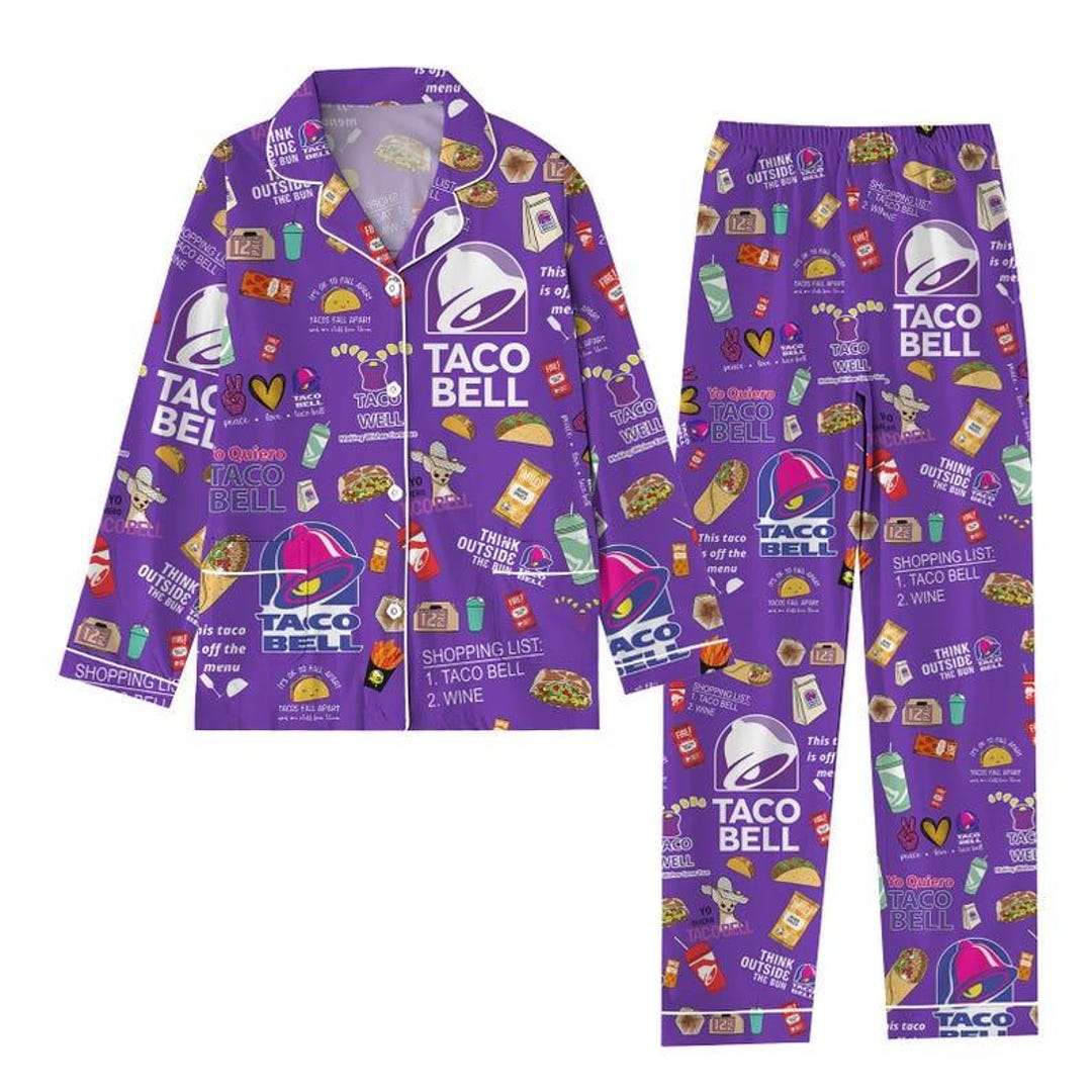Taco Bell Pajamas Christmas, Taco Bell Womens Pajamas, Taco Bell ...