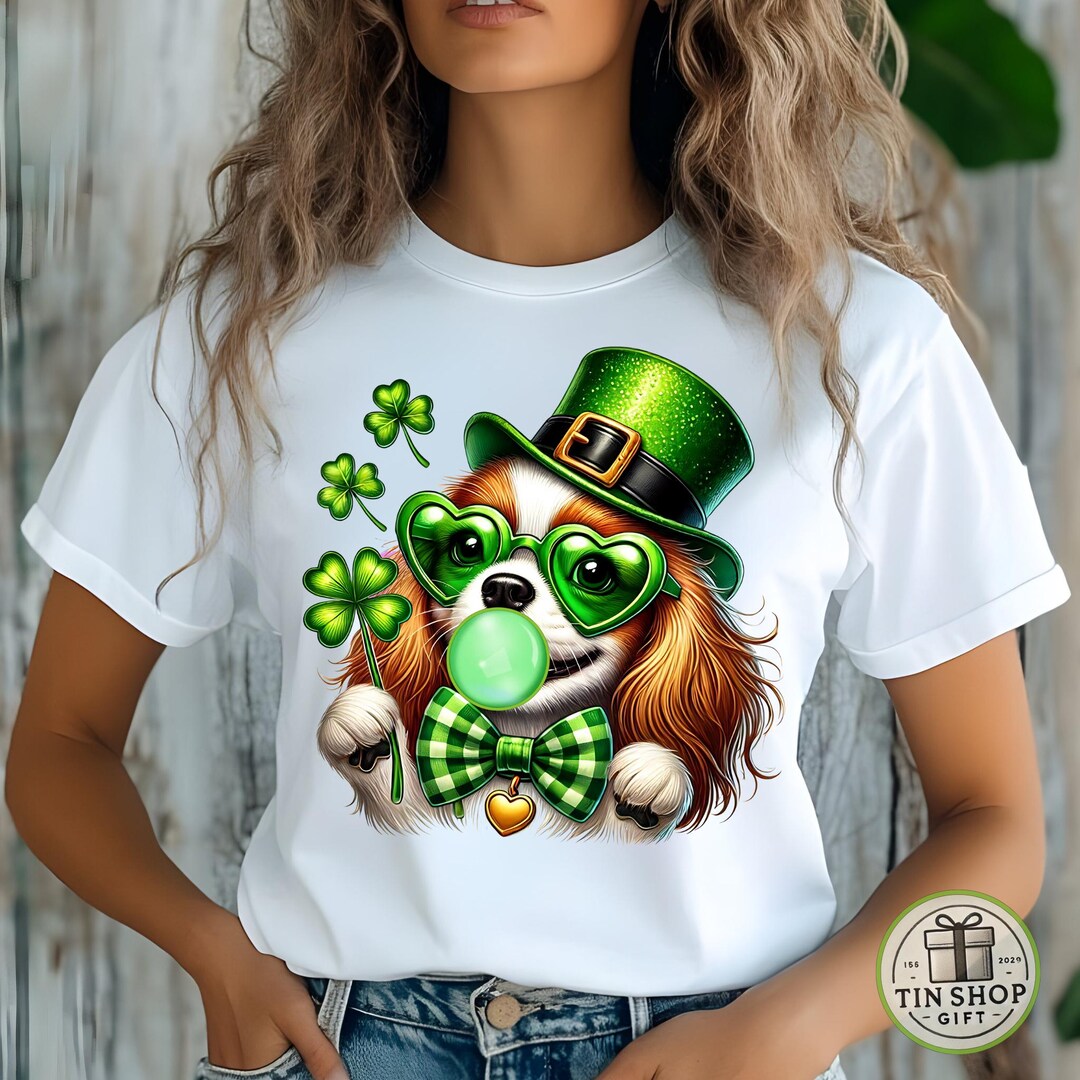 St Patrick's Day Cavalier Clipart PNG, Cavalier Gifts, Dog Breeds Shirt ...