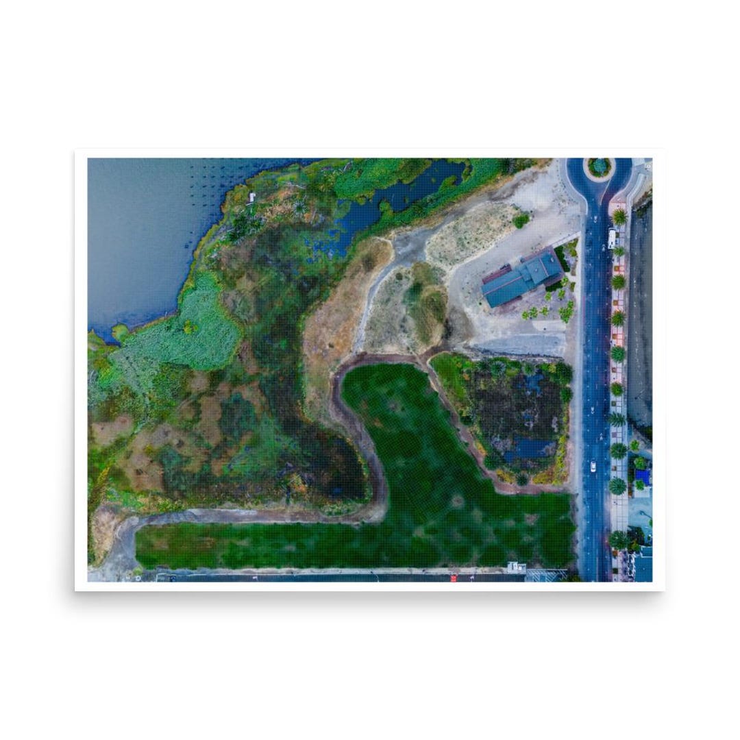 Benicia First Street Green Aerial Map With Grid Lines Print Poster - Etsy