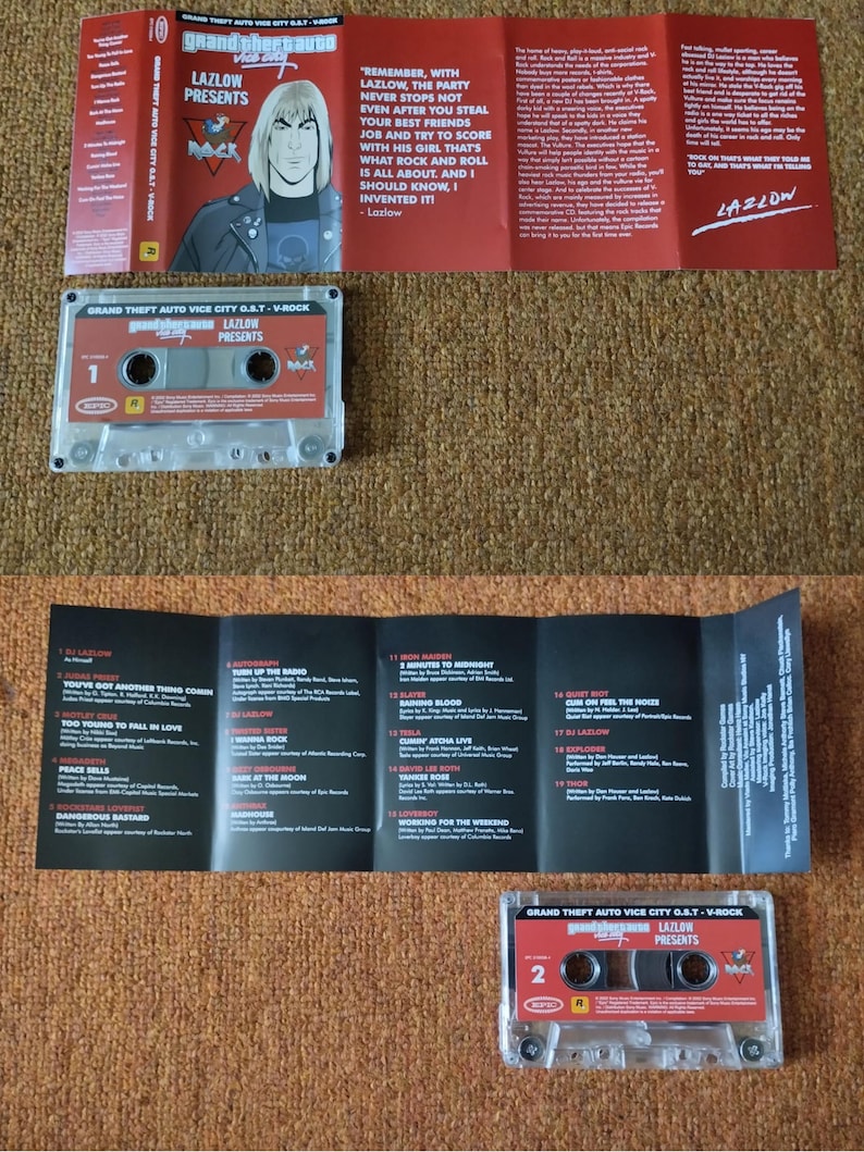 GTA Grand Theft Auto Vice City OST Cassette Tape - V Rock Wave 103 ...