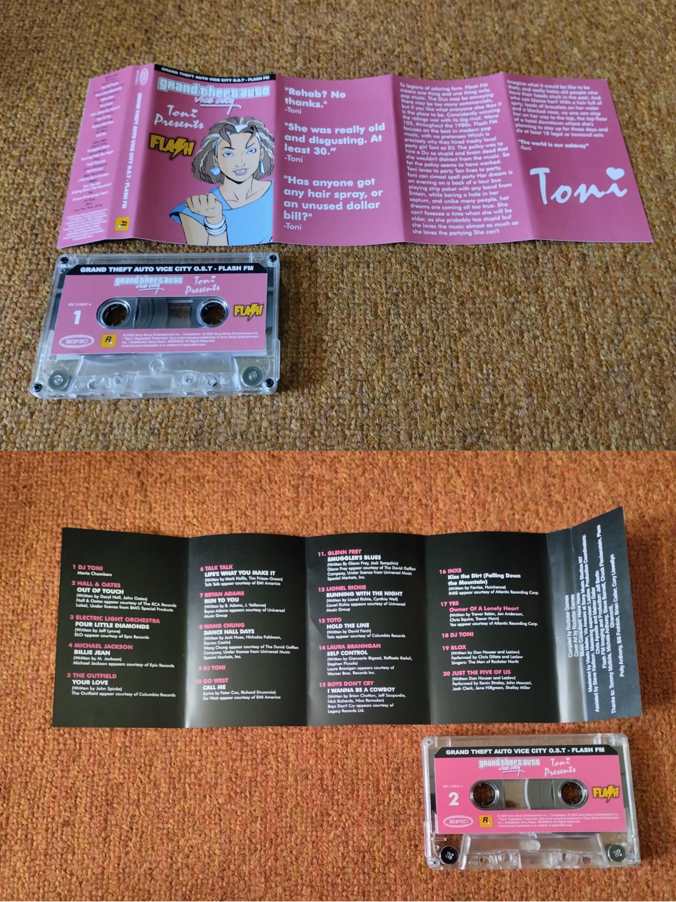 GTA Grand Theft Auto Vice City OST Cassette Tape - V Rock Wave 103 ...
