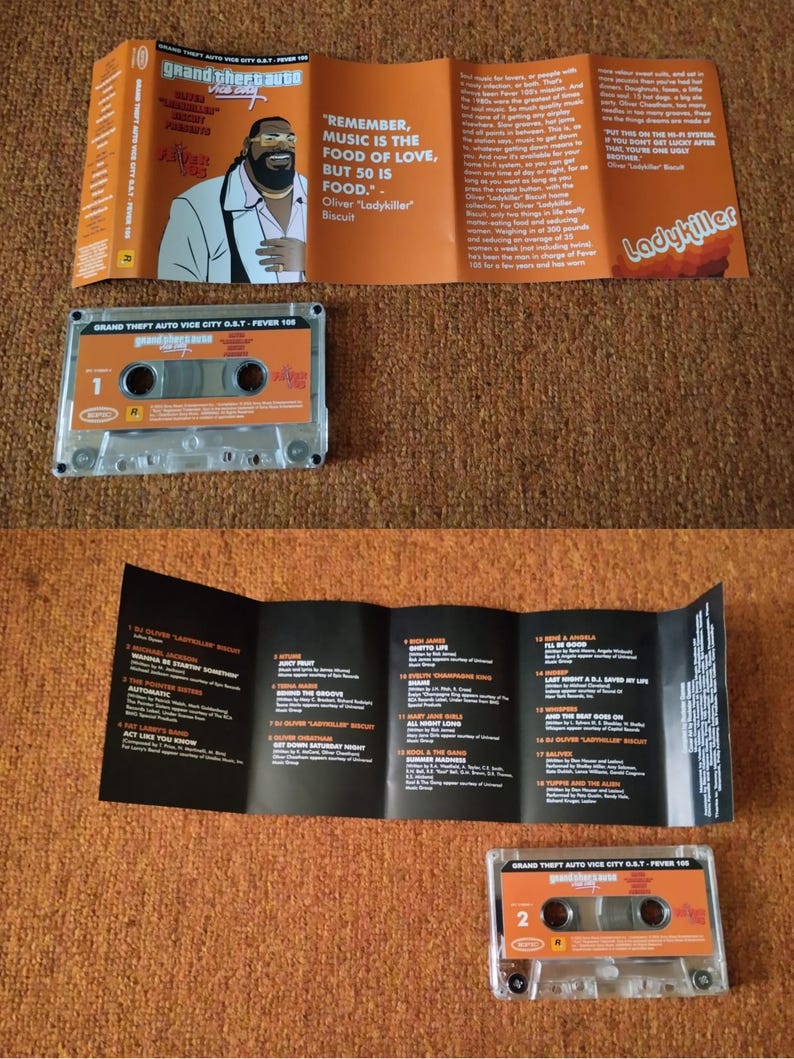 GTA Grand Theft Auto Vice City OST Cassette Tape - V Rock Wave 103 ...