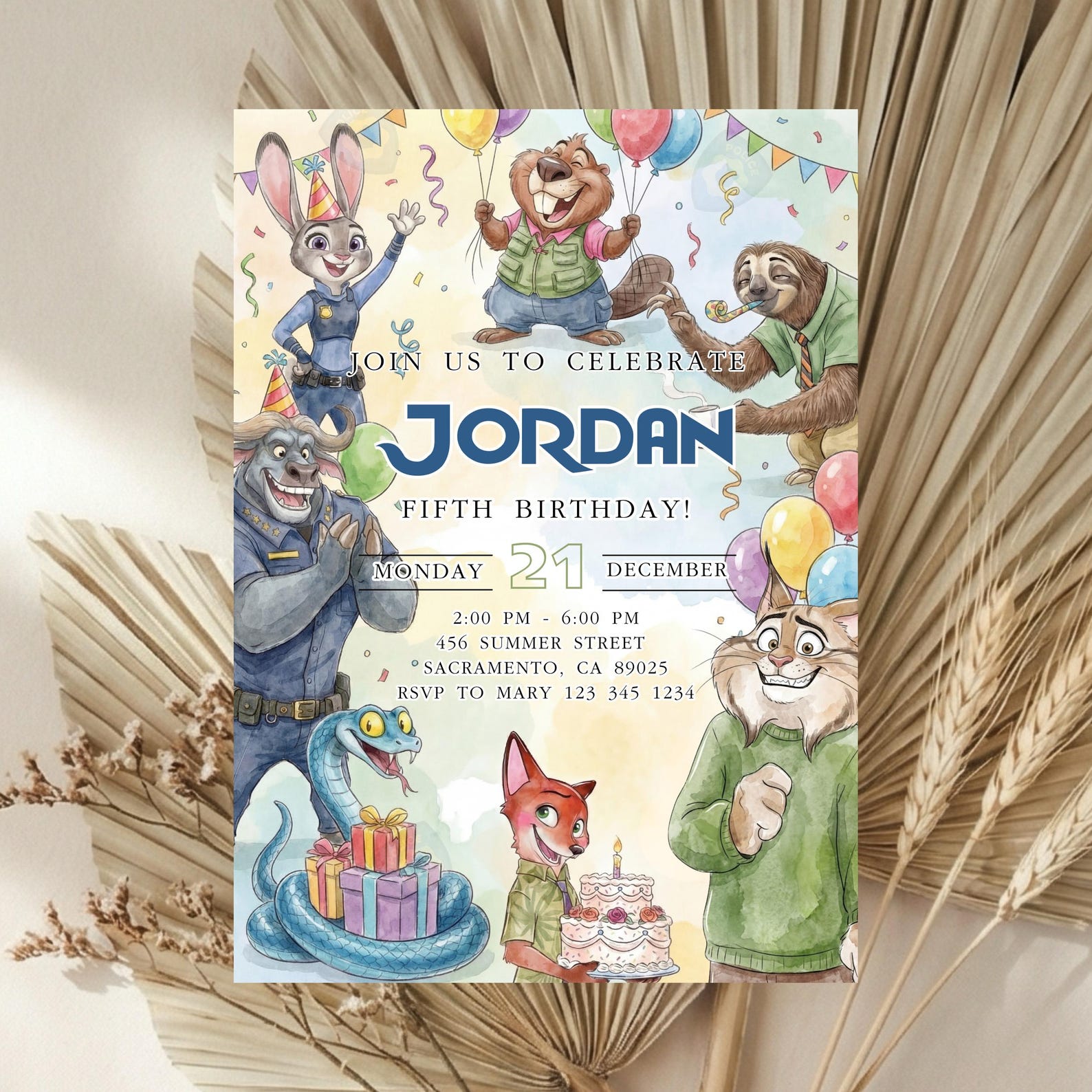Zootopia 2 Birthday Invite Editable Template, Zootopia Digital Download ...