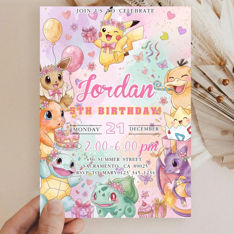 Pokemons Invitations - Etsy