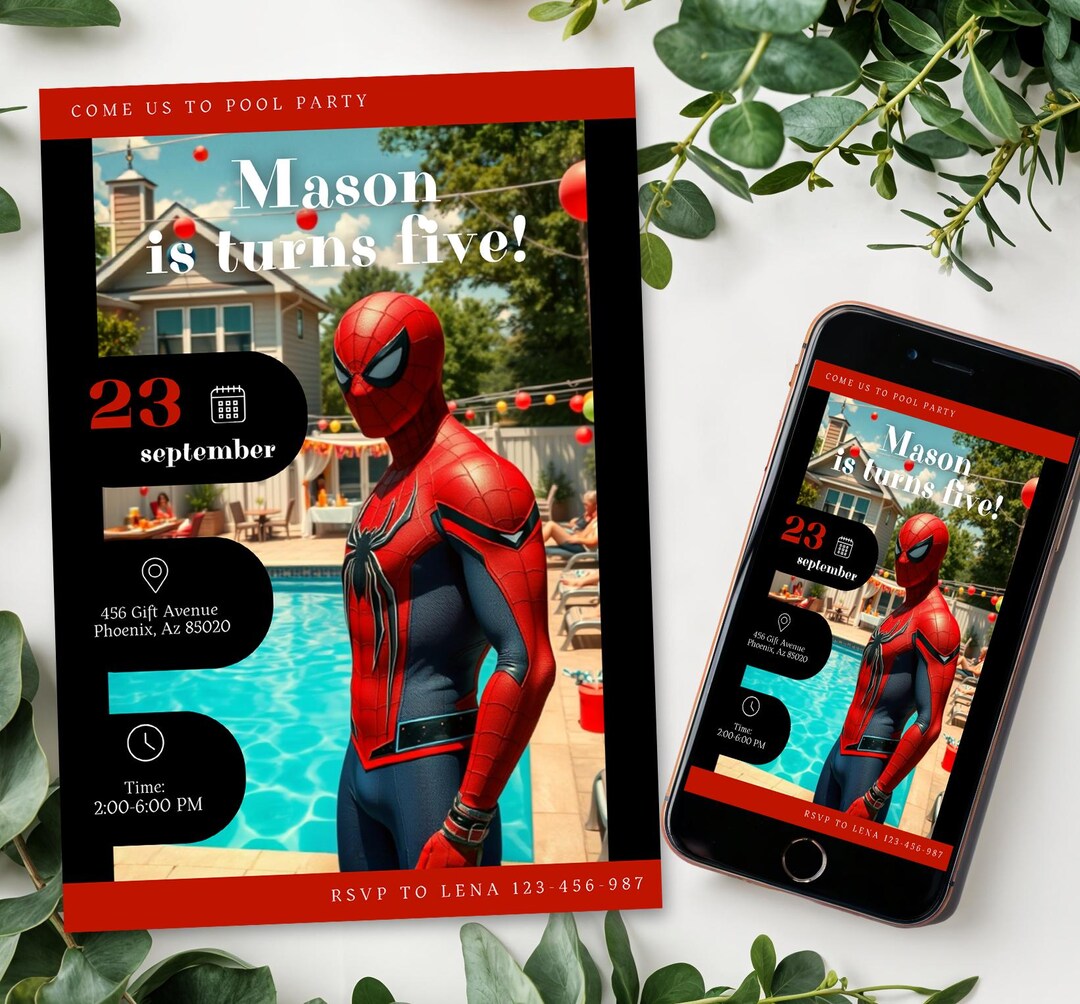 Spiderman Birthday Invitation, Printable Spider-man Template, Editable ...