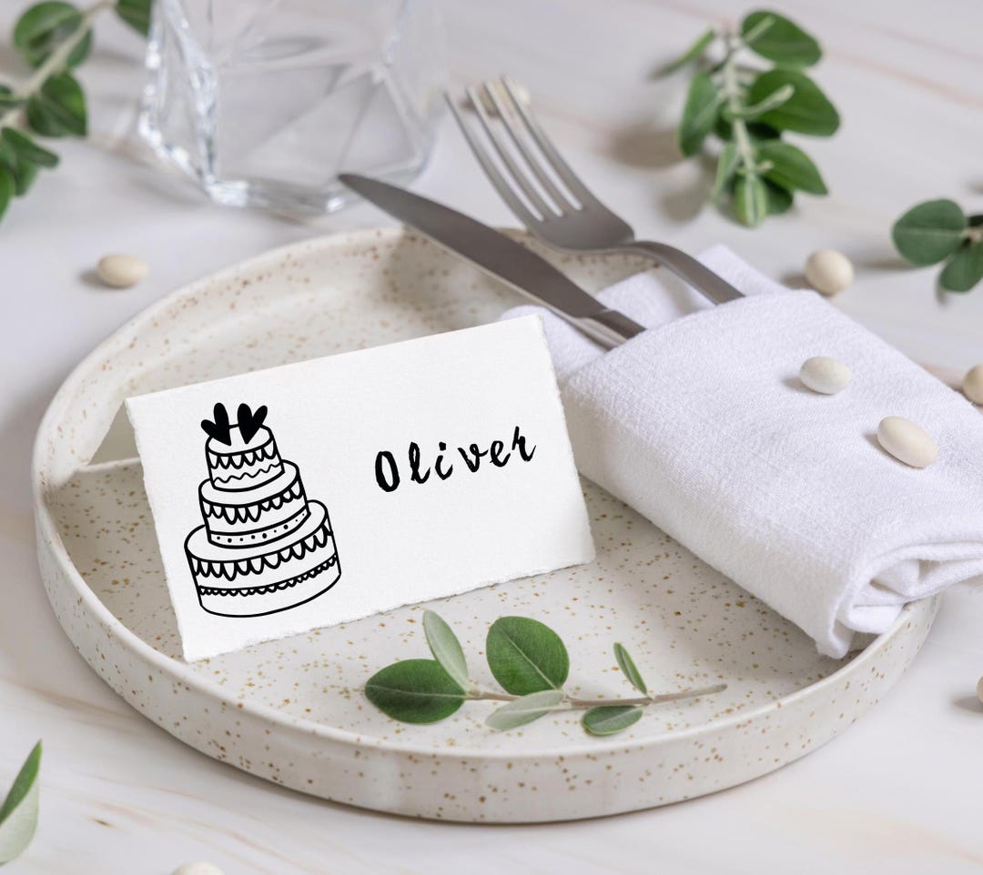 TABLE PLACE CARDS Template | Cute Illustrated Wedding Table Decor ...