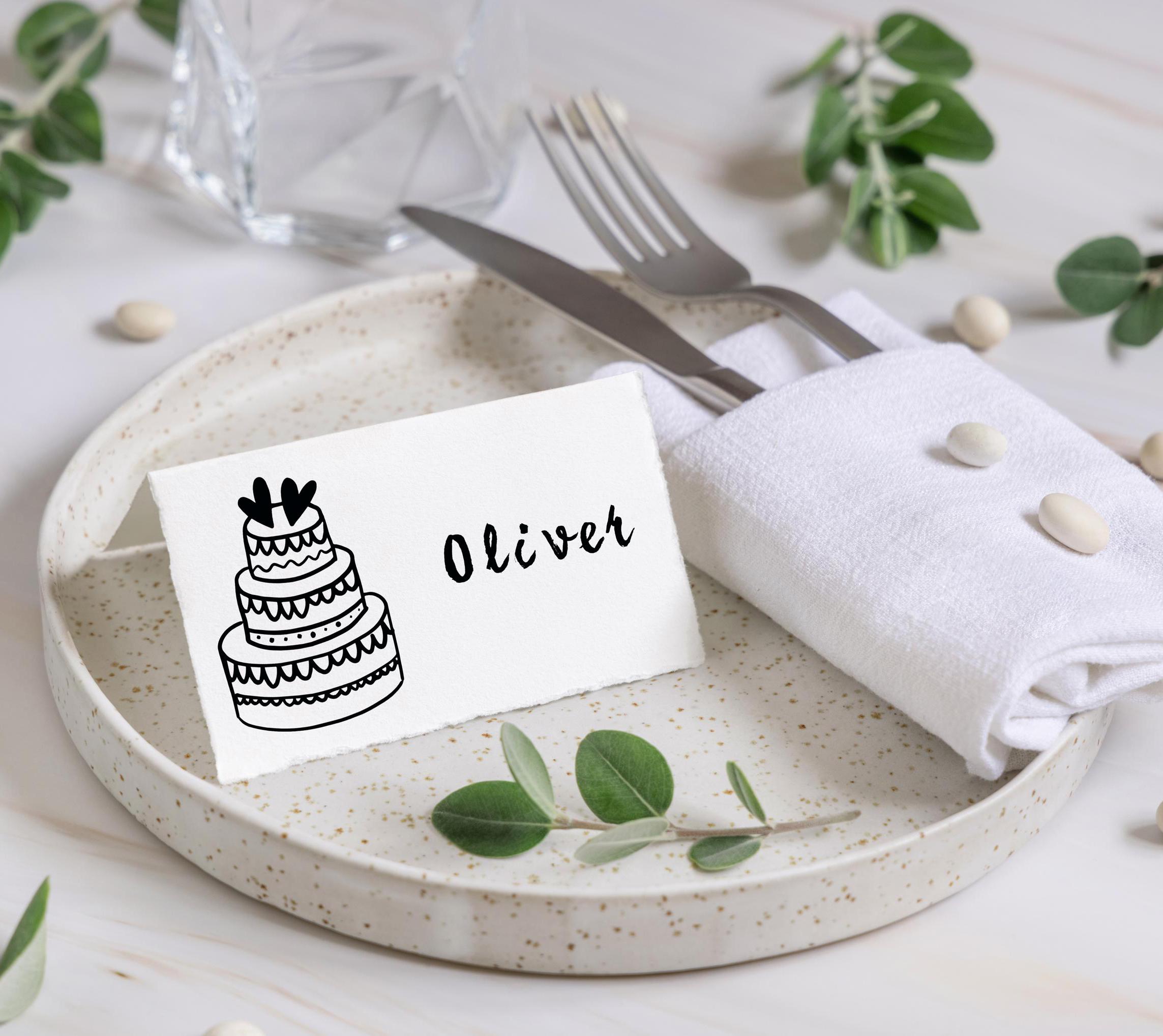TABLE PLACE CARDS Template | Cute Illustrated Wedding Table Decor ...