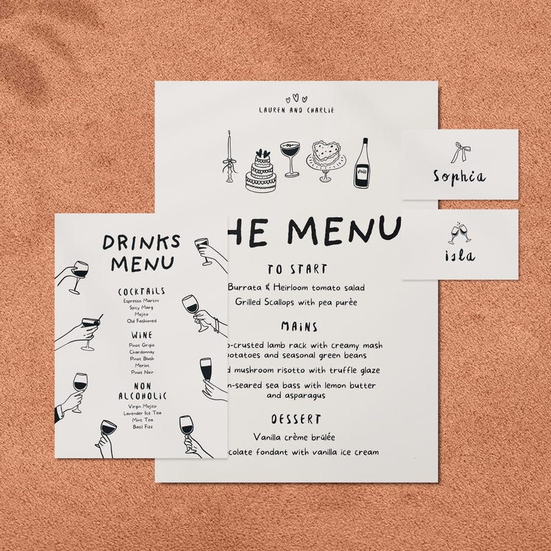 At Home Romantic Menu - Etsy UK
