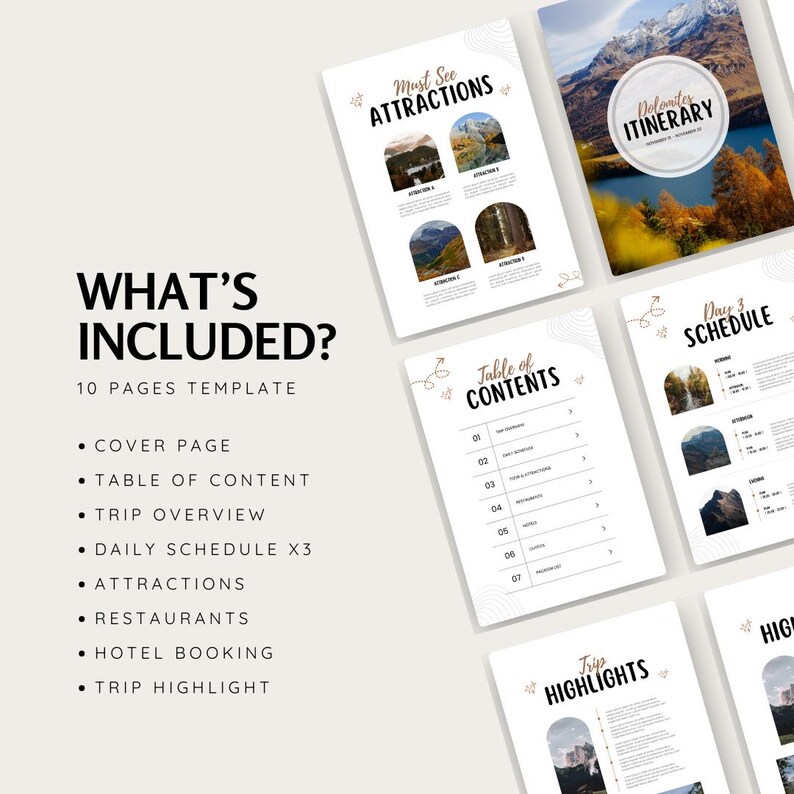 Editable Travel Itinerary Template | Trip Planner | Printable Travel ...