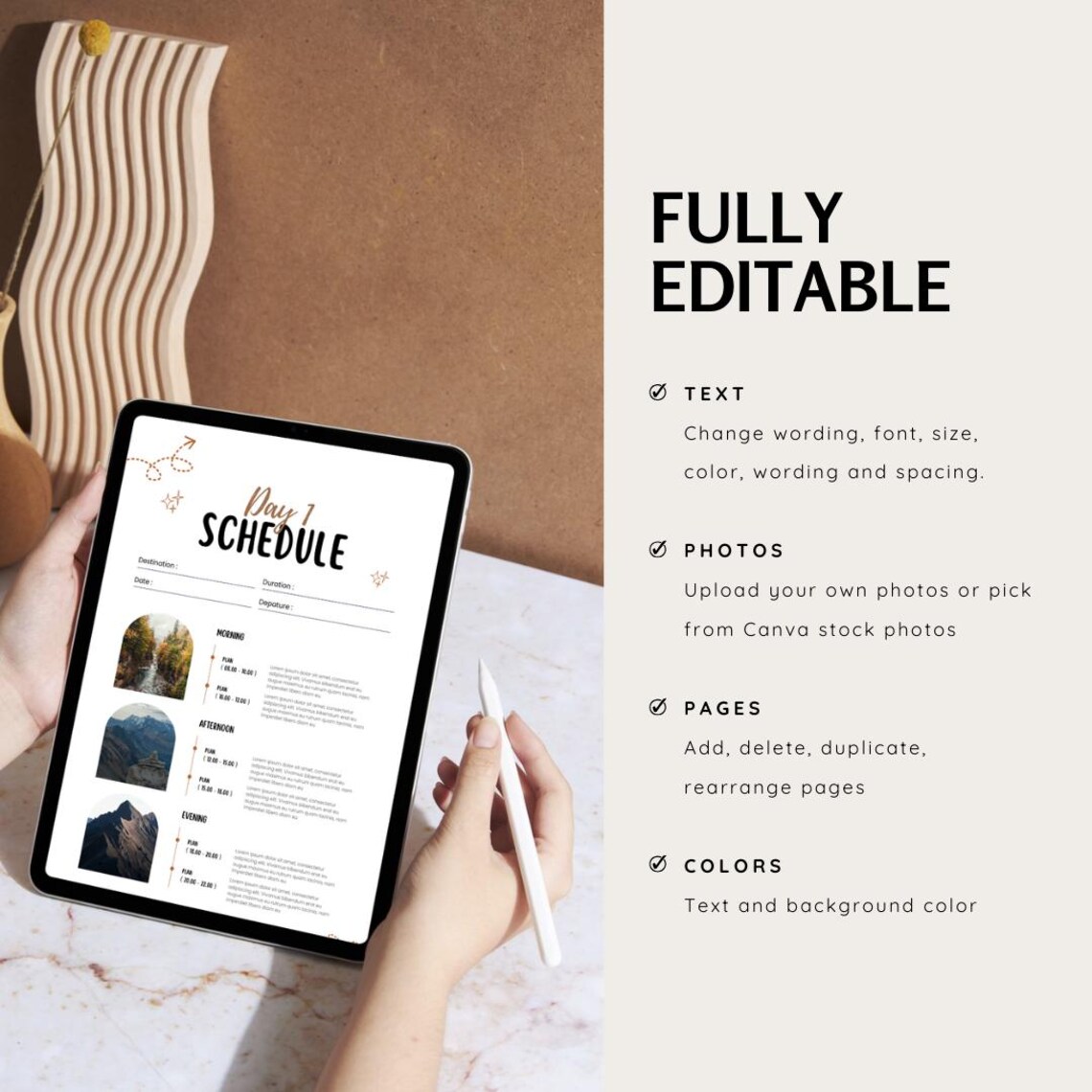 Editable Travel Itinerary Template | Trip Planner | Printable Travel ...