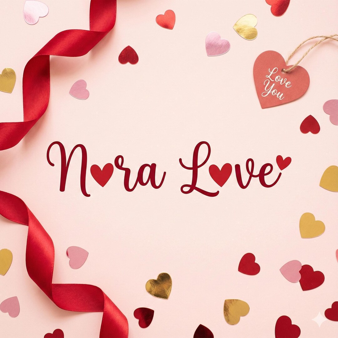 Nora Love Font Cute Romantic Script: Handwritten Hearts Typeface ...