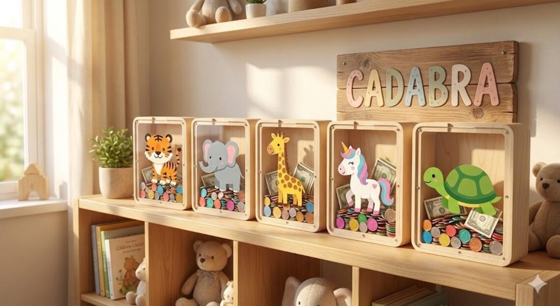 Animal Money Box Laser Cut Files Kids Piggy Bank Bundle, 10 Designs ...