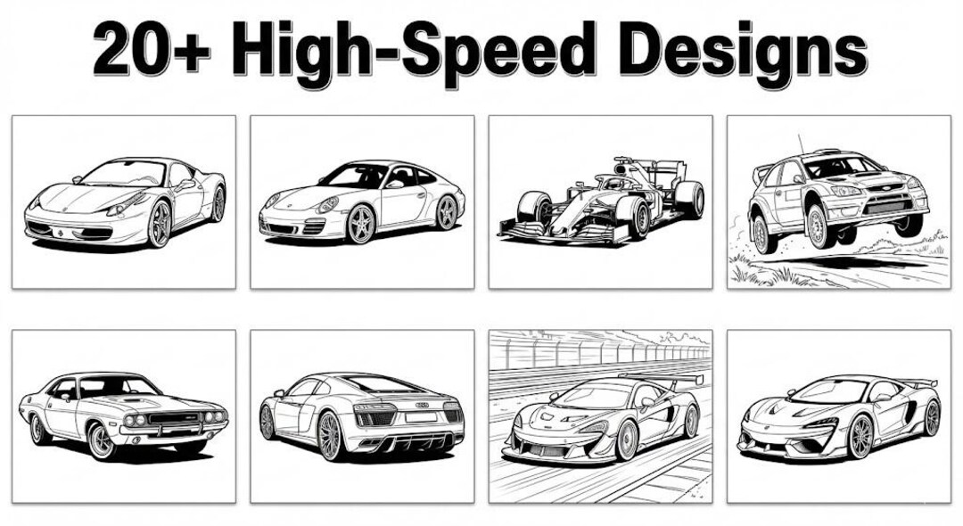 Super Cars Coloring Pages - Printable Sports Car Designs - High-speed ...