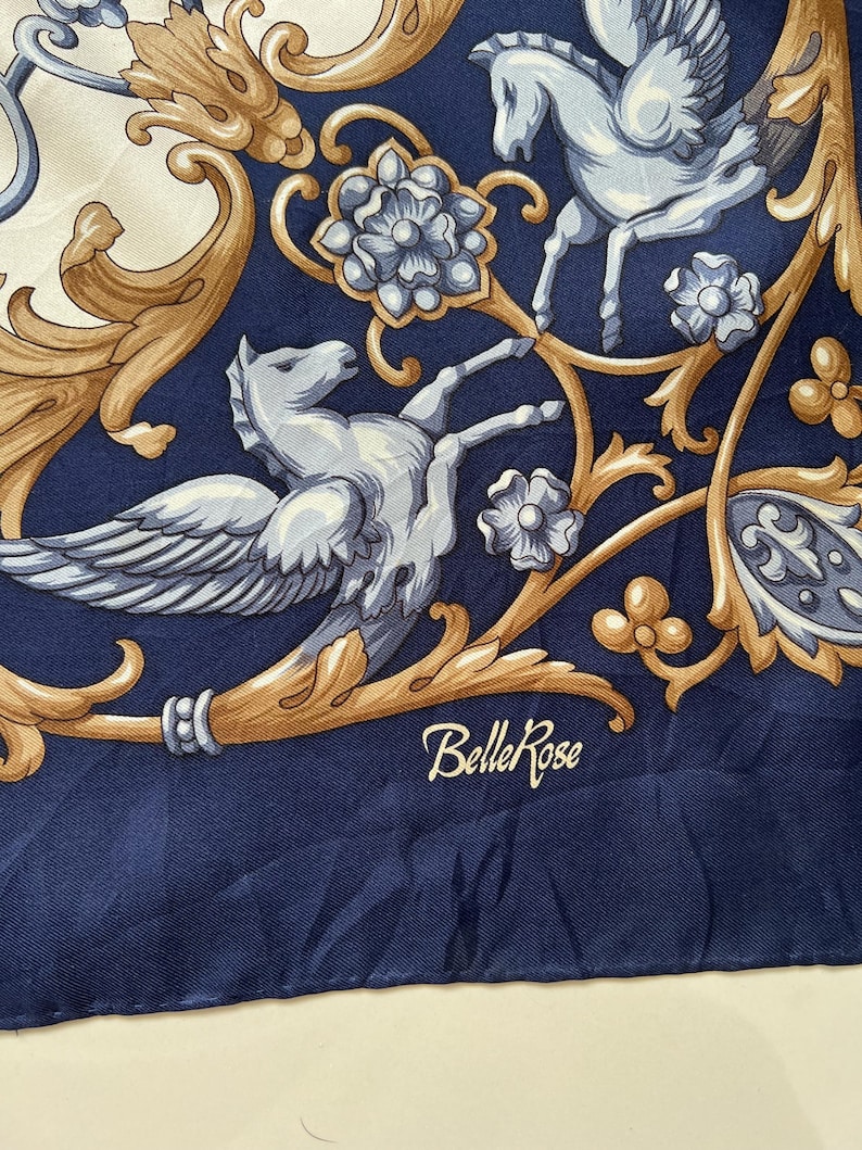 Vintage Bella Rose Silk Scarf Women Accessories Square Scarf Top ...