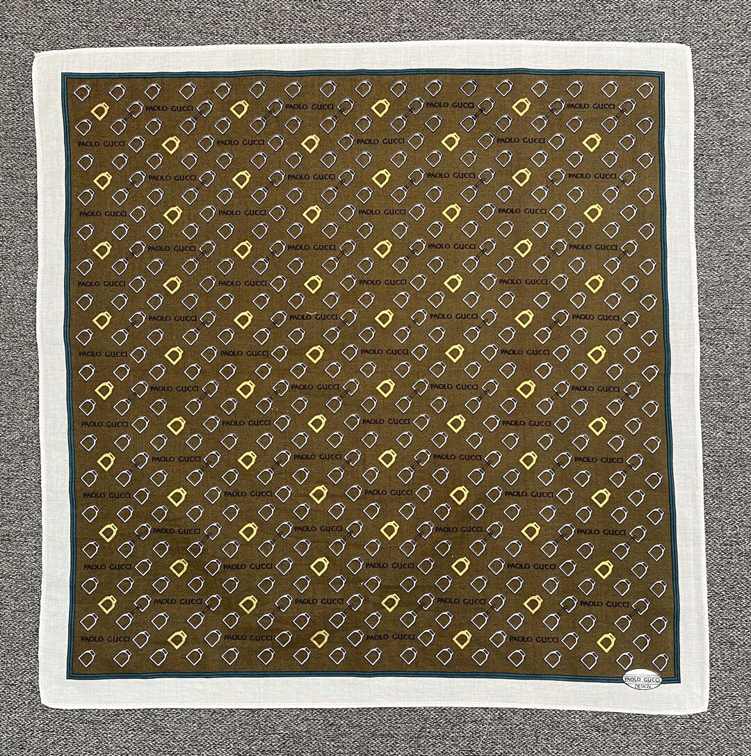 Vintage Paolo Gucci Handkerchief Bandana Pocket Square Scarf ...