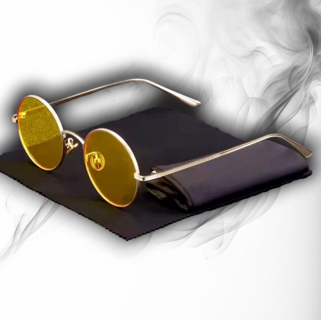 GOLD Yellow Steampunk Sunglasses for Men and Women, Men's and Women's ...