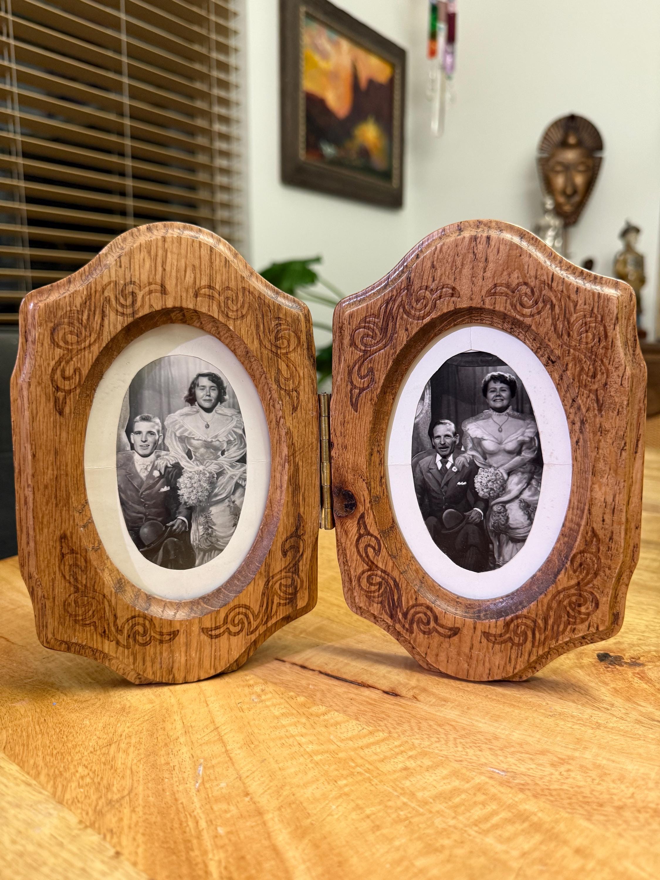 Vintage Solid Oak Oval Frames - Etsy