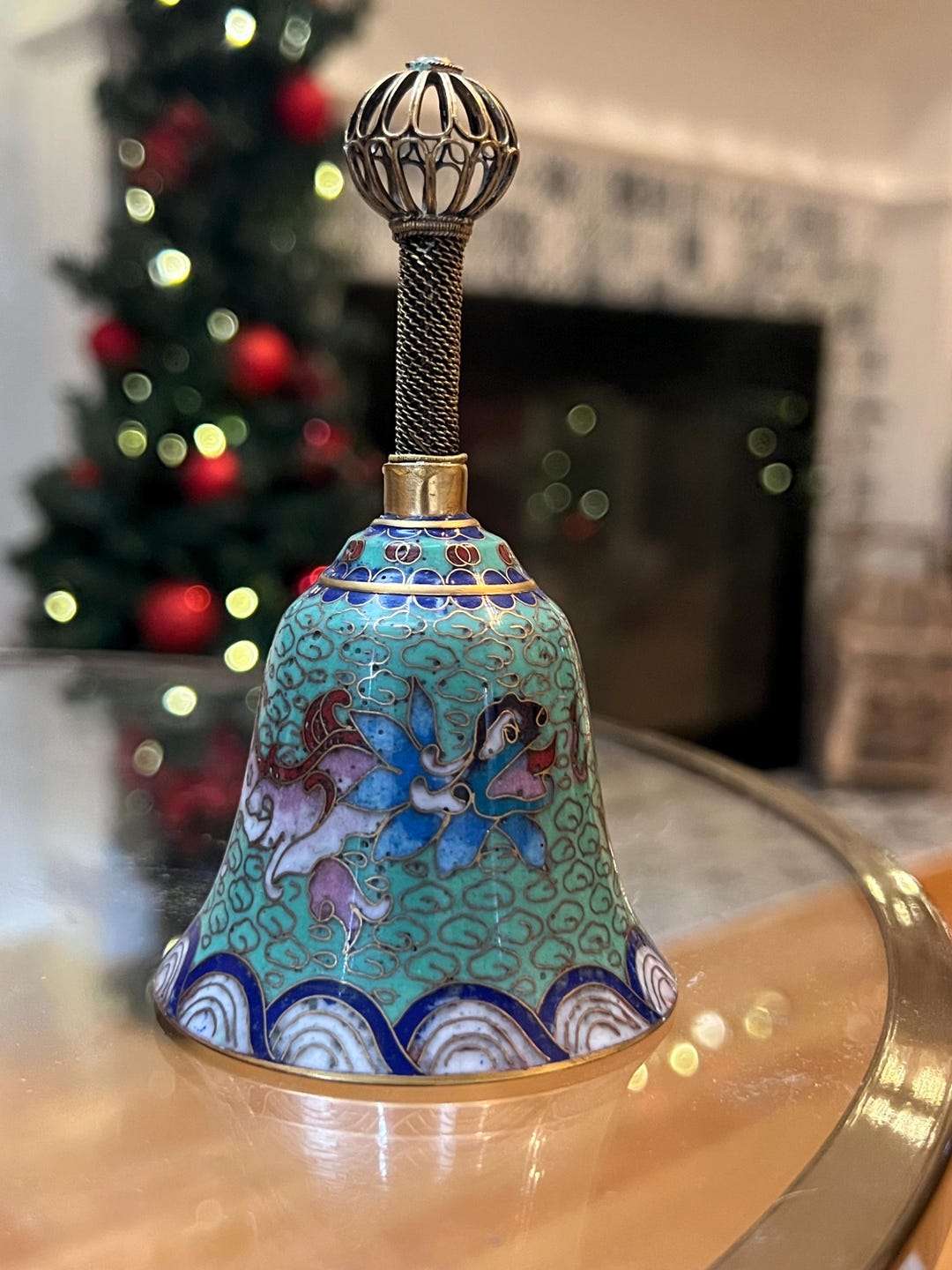 Vintage Cloisonné Enameled Asian Bell Ornament Colorfull Dragon - Etsy