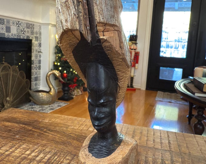 Vintage South African Iron Wood Carving, Two-tone Figurine - Etsy