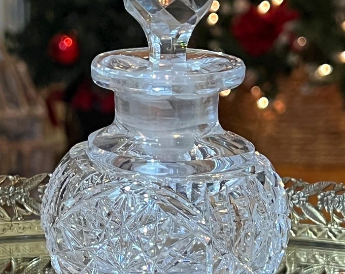 Stunning Vintage Antique 5’ Cut Glass Large Heavy Perfume Bottle. - Etsy