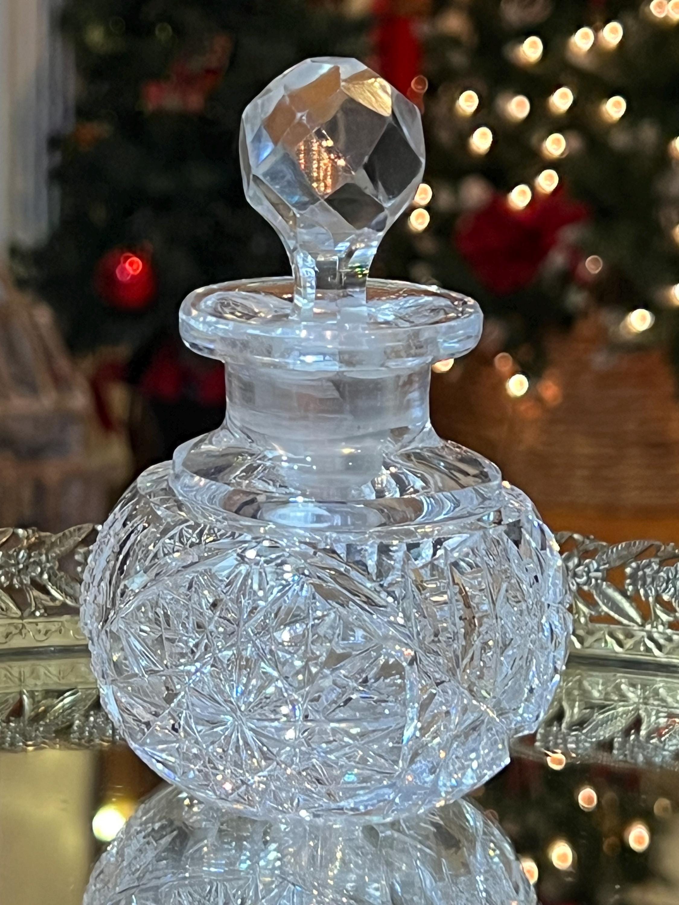 Stunning Vintage Antique 5’ Cut Glass Large Heavy Perfume Bottle. - Etsy