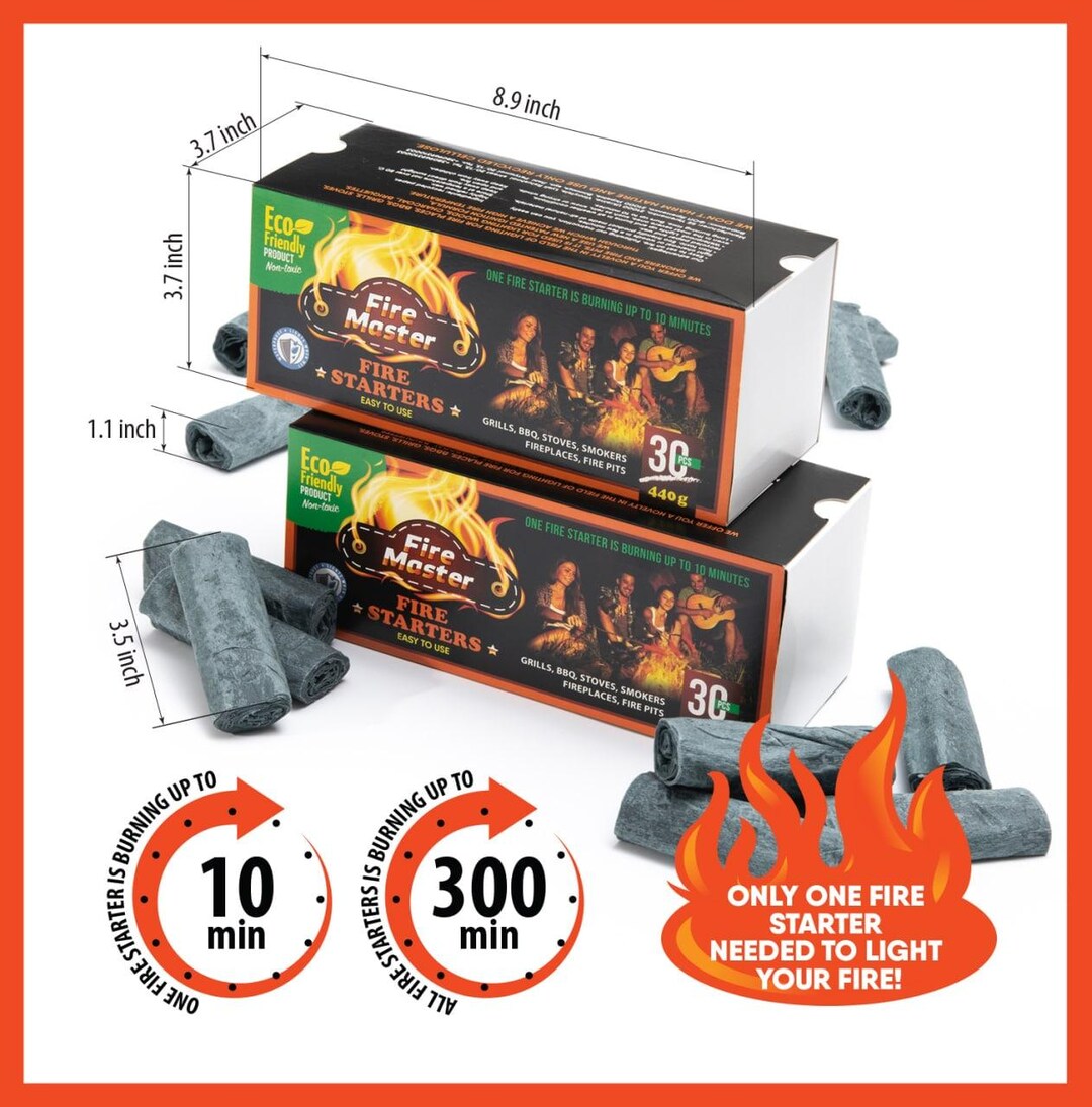 Eco-friendly Firelighters for Campfires, Fireplaces, and Grills. Made ...