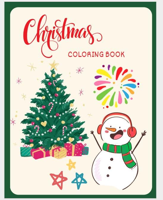 Christmas Coloring Book 44 Pages - Etsy