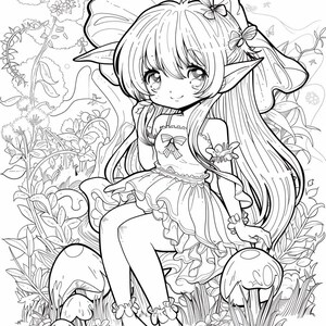 50 Cute Chibi Girls Coloring Pages | Digital Download Printable PDF ...