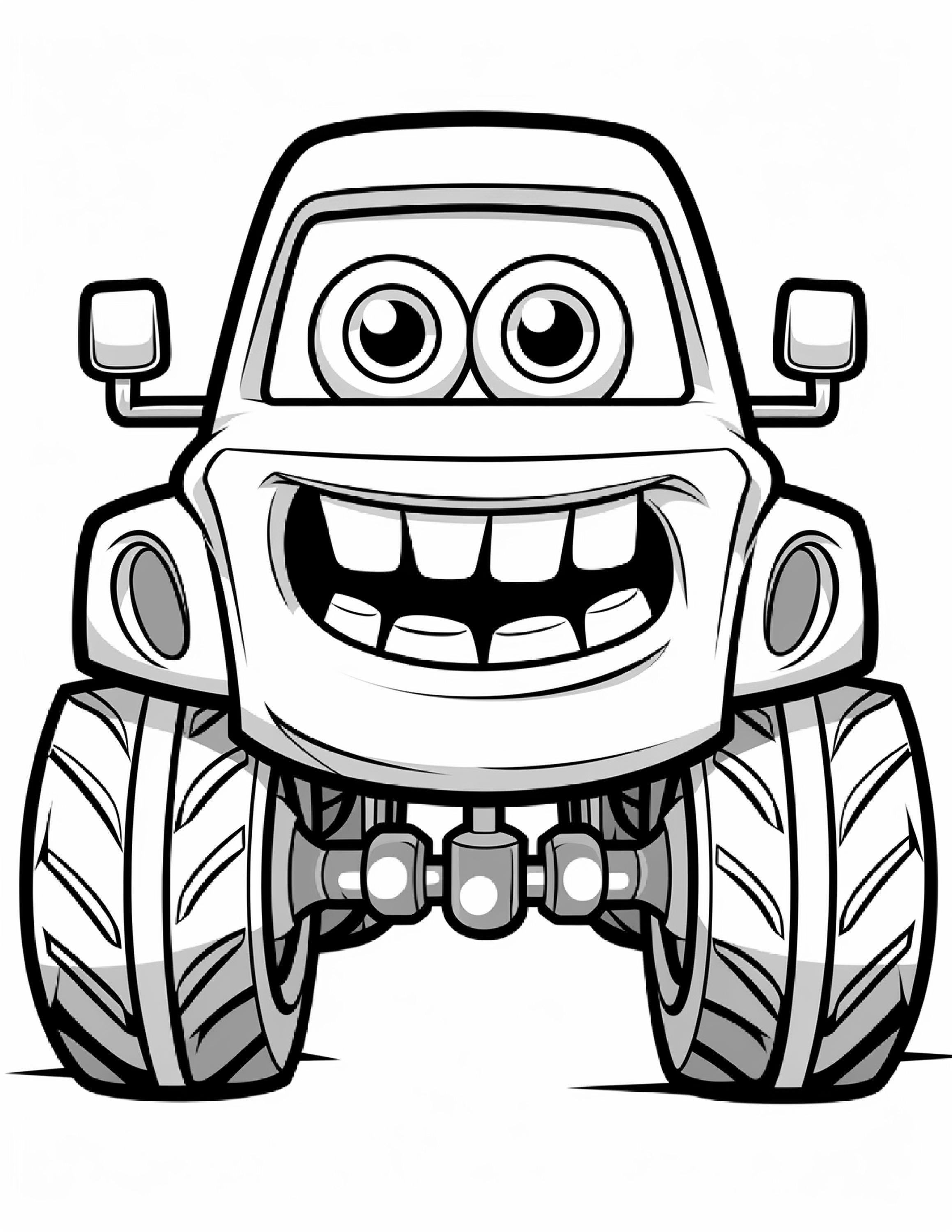 50 Monster Truck Coloring Pages for Adults: Stress Relief Printable PDF ...