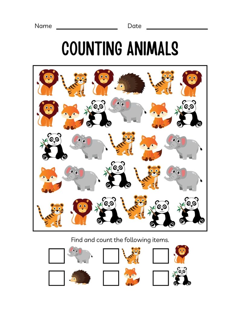 Printable Animal Activity Workbook for Kids - Etsy
