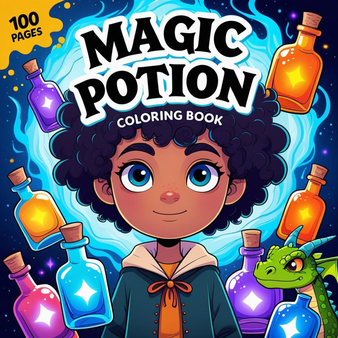 Magic Potion Jar Coloring Pages: 100 Witchy Alchemy PDF Sheets (digital ...