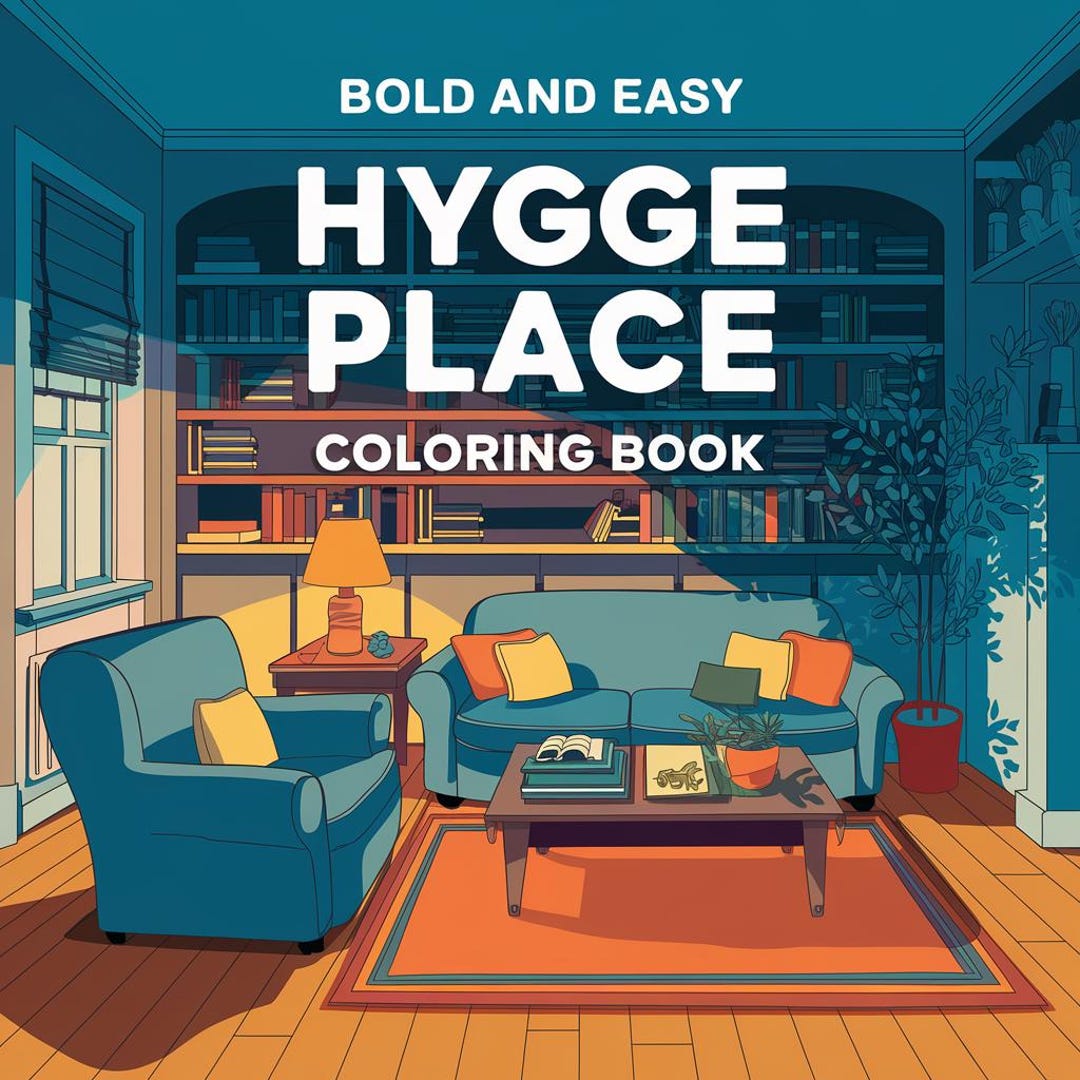 Hygge Coloring Pages for Adults - 50 Bold & Easy Cozy Scandinavian ...
