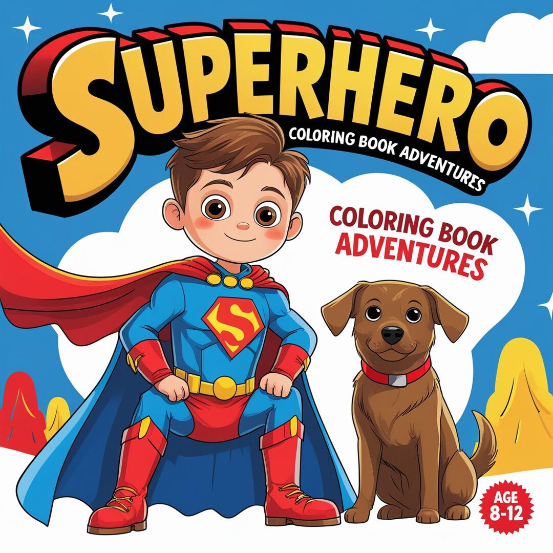 50 Cute Superhero Coloring Pages - Printable PDF Digital Download ...
