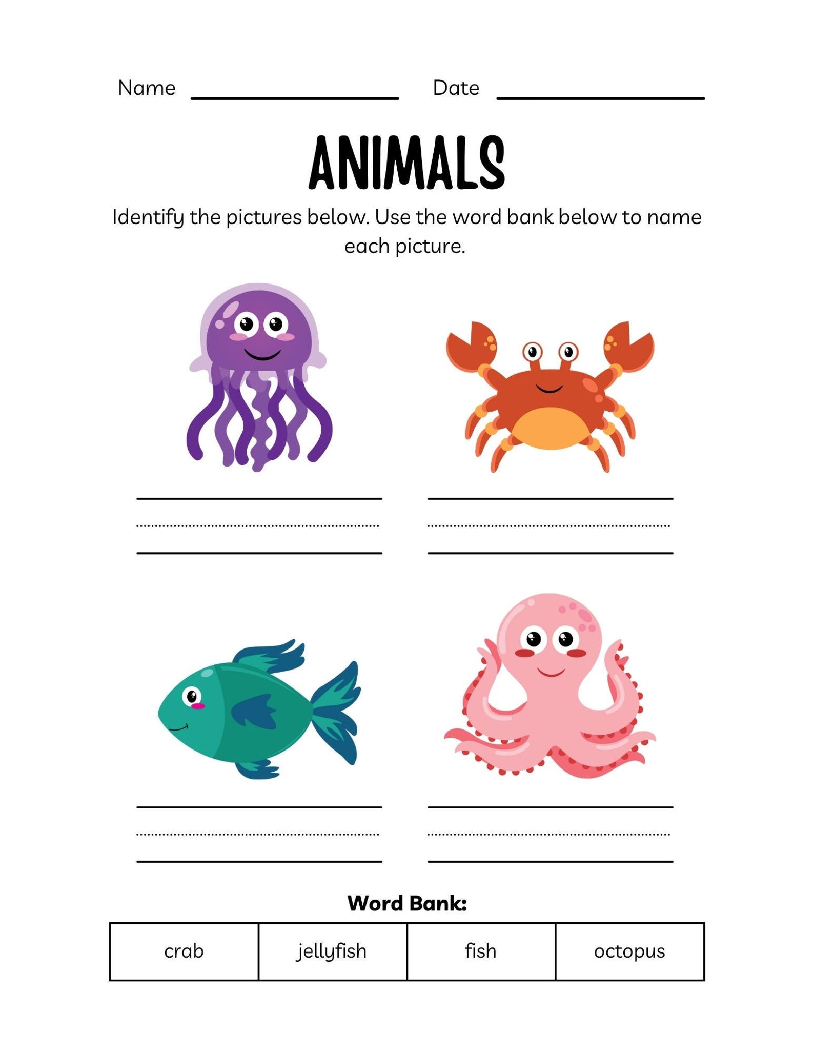 Printable Animal Activity Workbook for Kids - Etsy