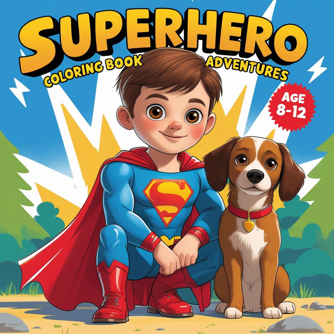 Cute Superhero Coloring Pages for Kids - Printable Digital Download ...