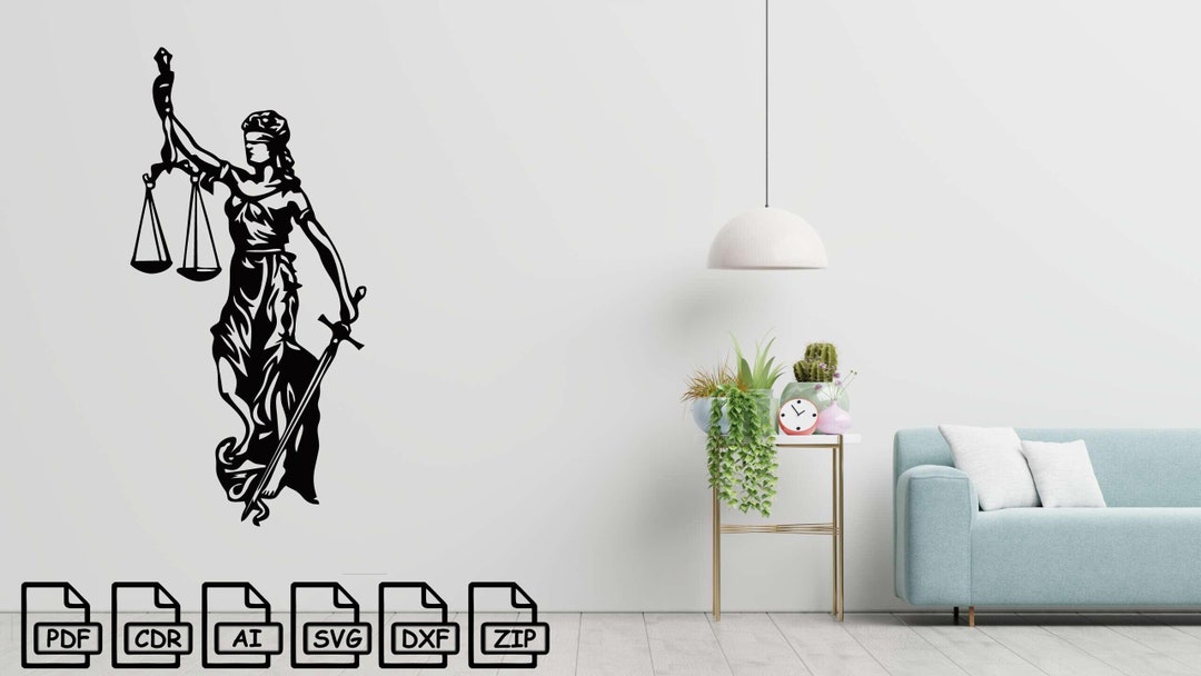 Themis Cut Svg Dxf File Wall Sticker Pdf Silhouette Template Cnc ...