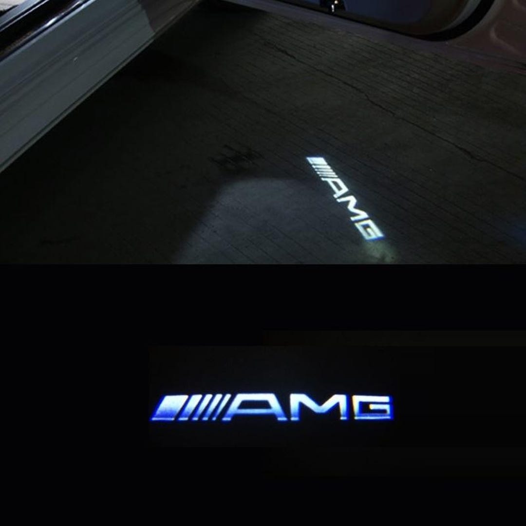 2pc Led Amg Logo Door Projector Shadow Lights Kit for Mercedes Benz C E ...