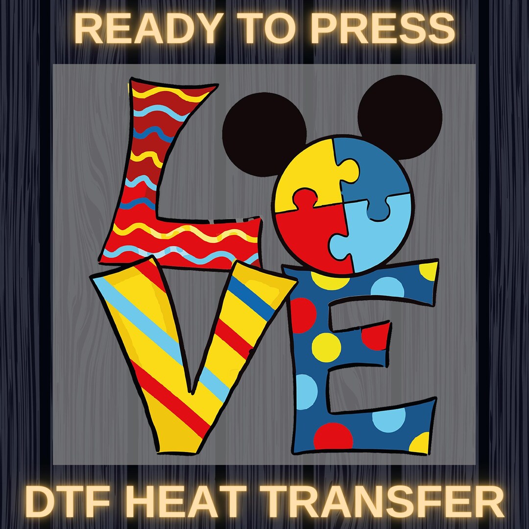 Disney Autism Awareness Love DTF Transfer, Mickey Autism Mom DTF ...