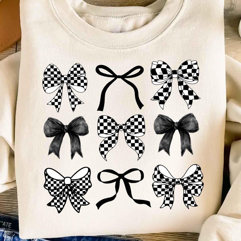 Checker Flag Bow Svg - Etsy