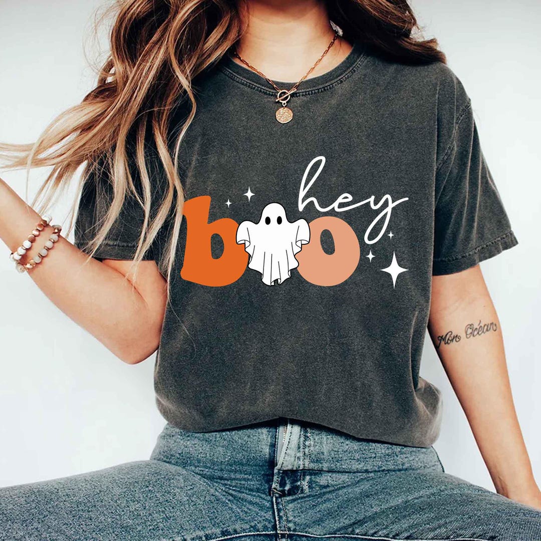 Ghost Halloween Shirt, Hey Boo Halloween Shirt, Boo Halloween, Cute ...