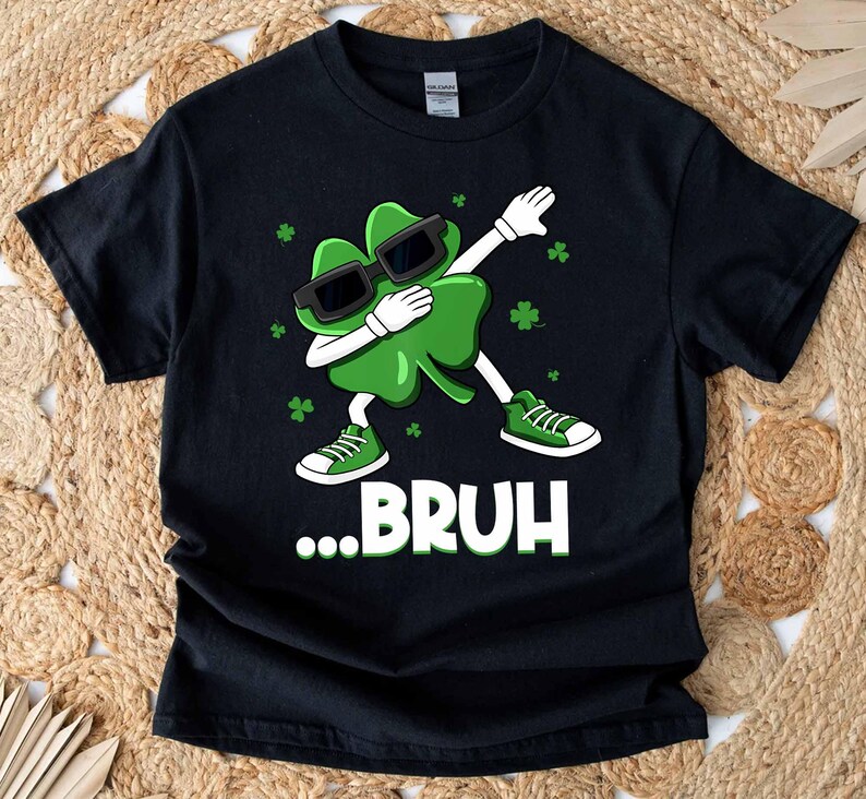 Bruh Dabbing Shamrock PNG, Funny St Patricks Day Teens Boys Png, St ...
