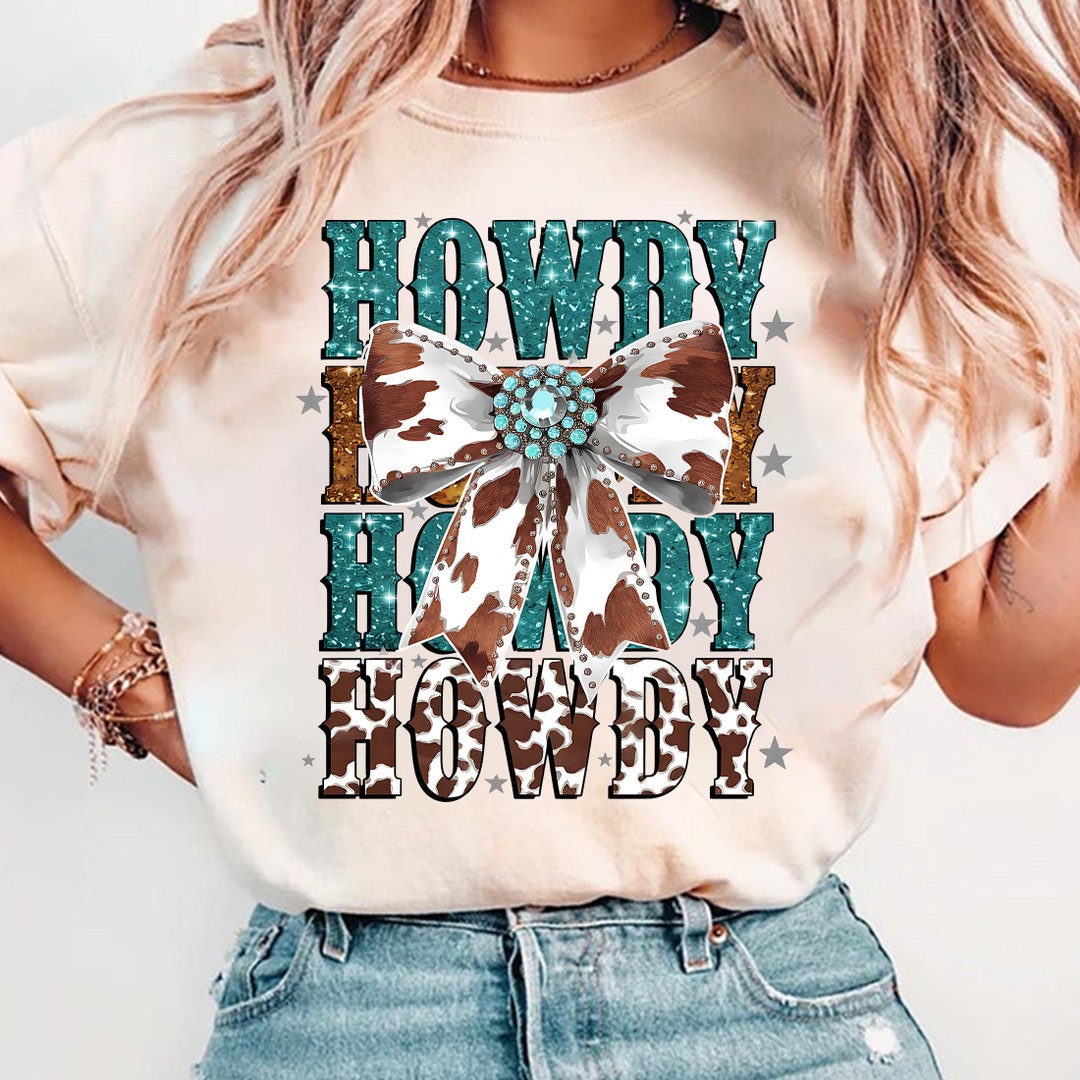 Western Coquette Howdy PNG, Turquoise Cowhide, Western Mama Design ...